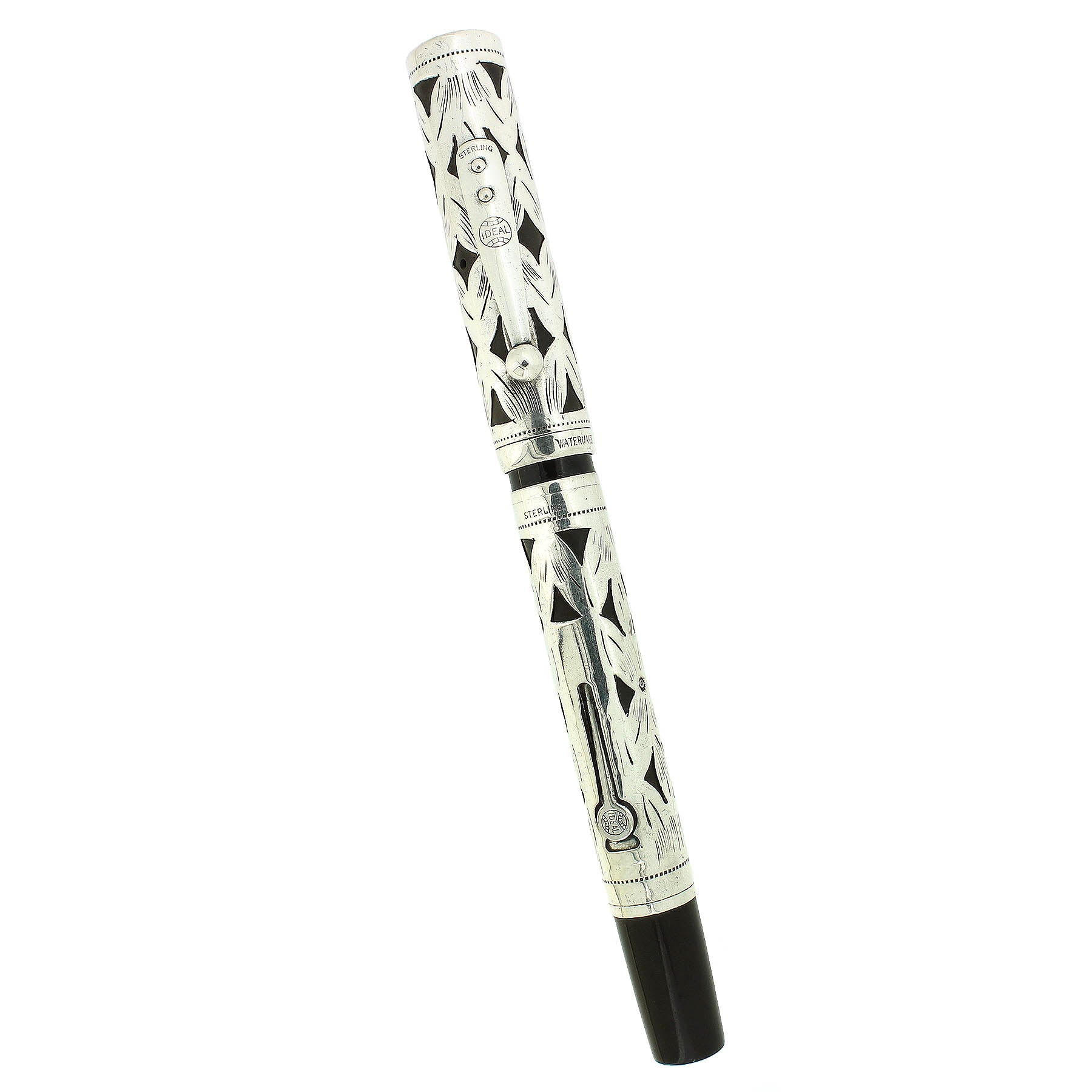 CIRCA 1925 WATERMAN 452 STERLING OVERLAY FOUNTAIN PEN RESTORED