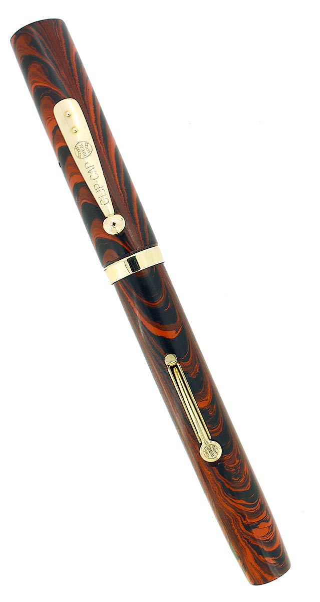 CIRCA 1927 WATERMAN #56 RED RIPPLE F-BBB 2.03MM FLEX NIB FOUNTAIN PEN