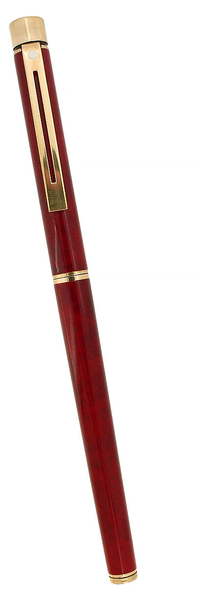 C1982 SHEAFFER TARGA SLIMLINE MODEL 1034S RED RONCE 14K MEDIUM NIB FOU