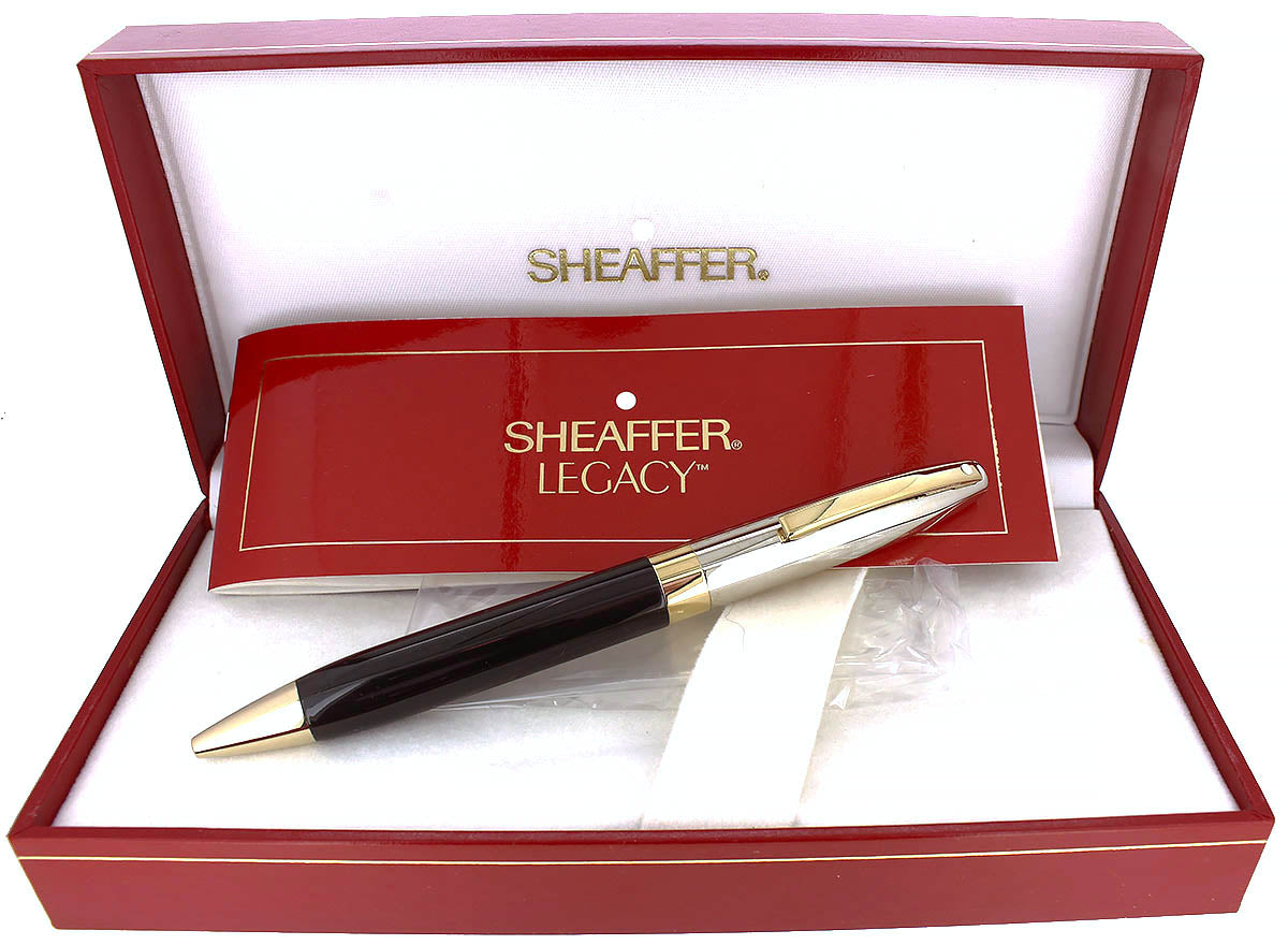 1999 SHEAFFER LEGACY BLACK LAQUE & PALLADIUM CAP BALLPOINT PEN MINT