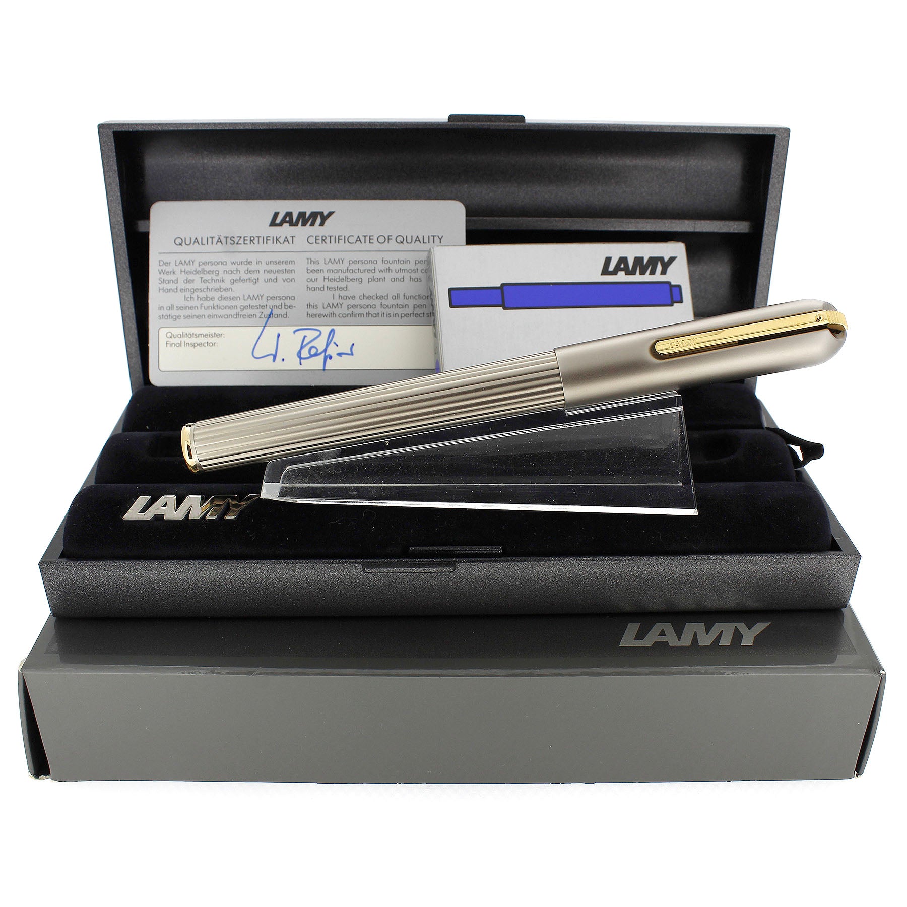 LAMY 2000 MAKROLON FOUNTAIN PEN NEW OLD STOCK PISTON FILLER BROAD NIB MINT