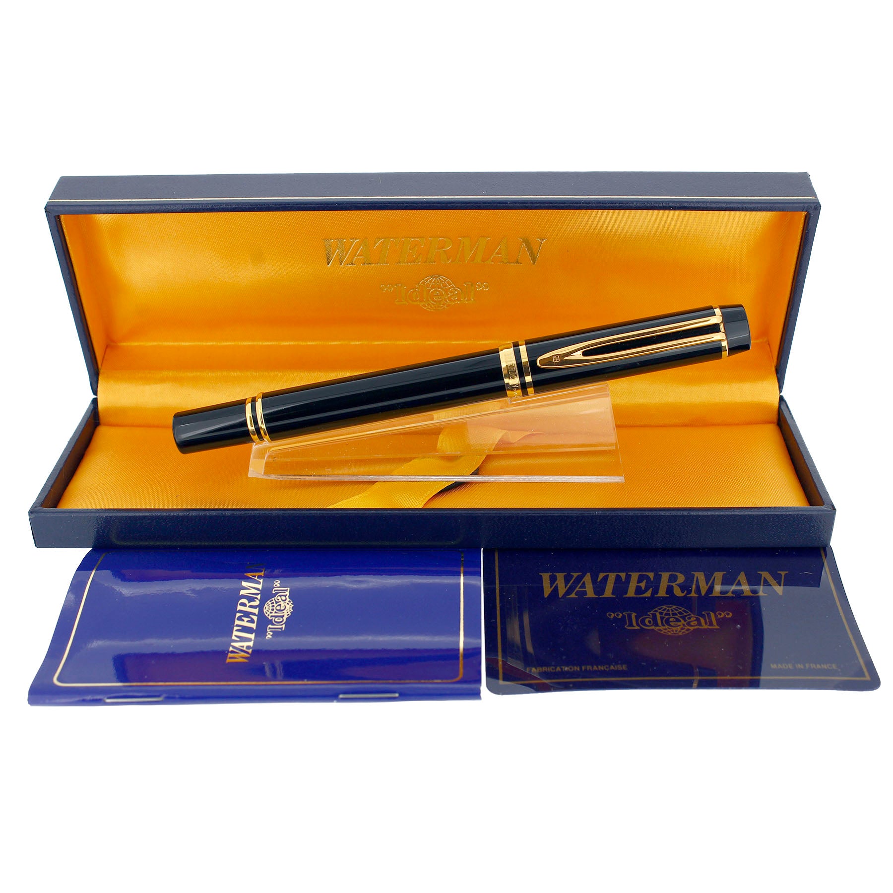 2003 WATERMAN IDEAL LEMAN 100 FOUNTAIN PEN 18K MED GLOBE NIB MINT IN B