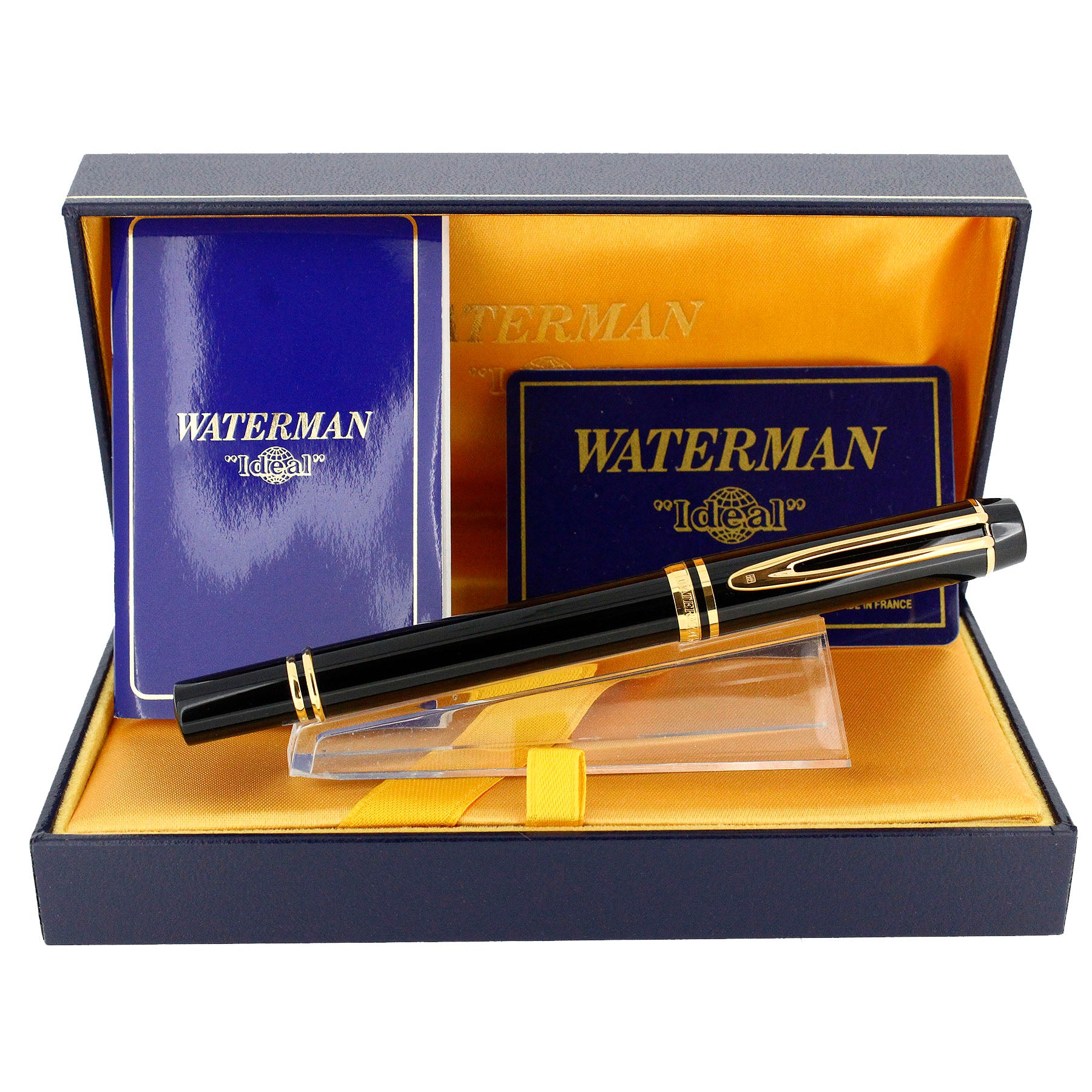 2003 WATERMAN IDEAL LEMAN 100 FOUNTAIN PEN 18K MED GLOBE NIB MINT IN B