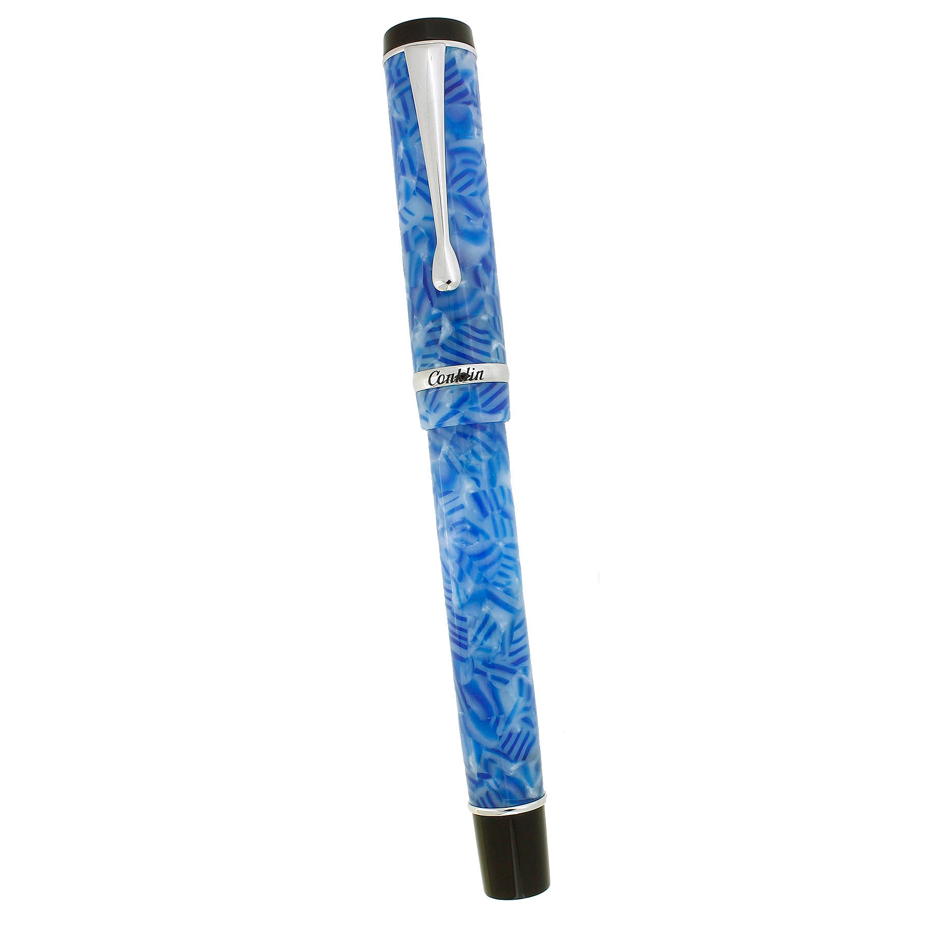 CONKLIN DURAGRAPH ICE BLUE BROAD NIB FOUNTAIN PEN SERVICED
