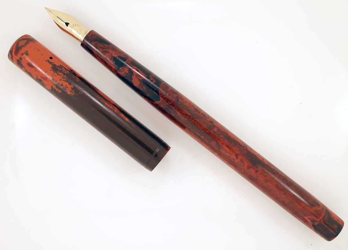 CIRCA 1915 WATERMAN #12 RED MOTTLED INK DROPPER FOUNTAIN PEN WITH XF to ...