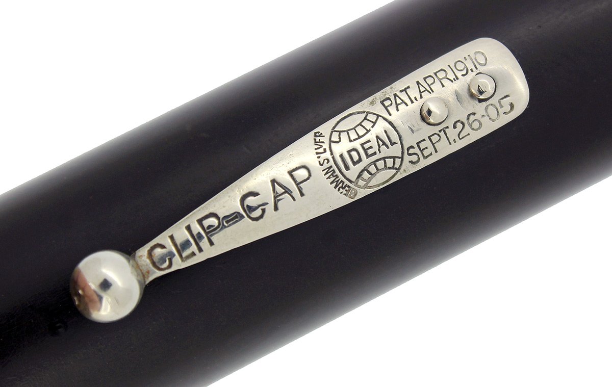 CIRCA 1910 WATERMAN #20 SMOOTH BLACK HARD RUBBER FOUNTAIN PEN EYEDROPP