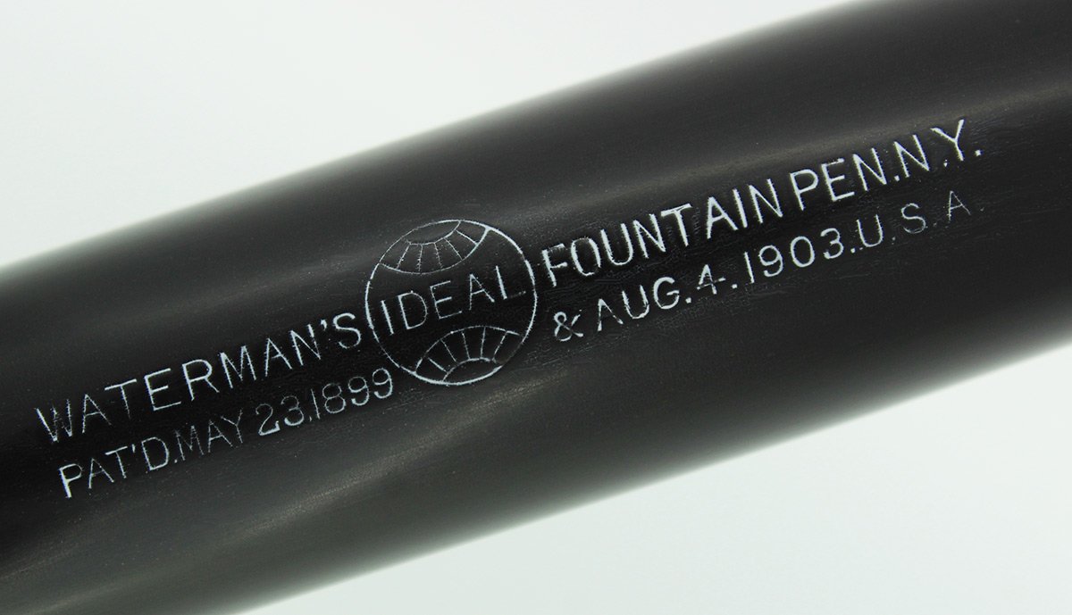 CIRCA 1910 WATERMAN #20 SMOOTH BLACK HARD RUBBER FOUNTAIN PEN EYEDROPP