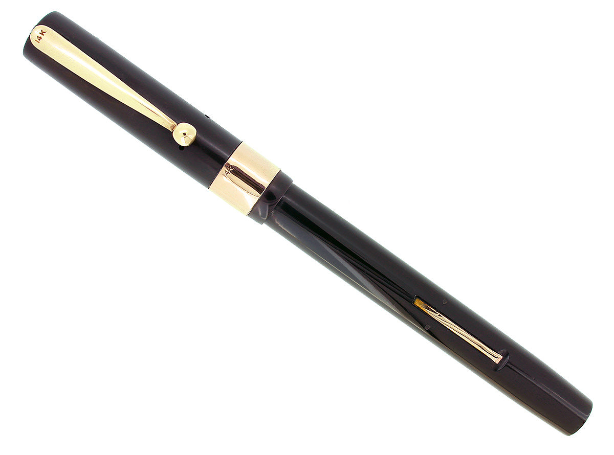 RARE C1920 SHEAFFER FLAT-TOP AUTOGRAPH BLACK HARD RUBBER EBONY LINE FO