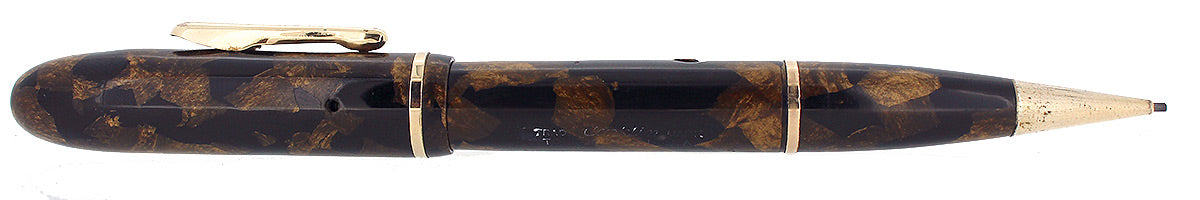 CIRCA 1934 CONKLIN ENSEMBLE BLACK BRONZE FOUNTAIN PEN PENCIL COMBO RES