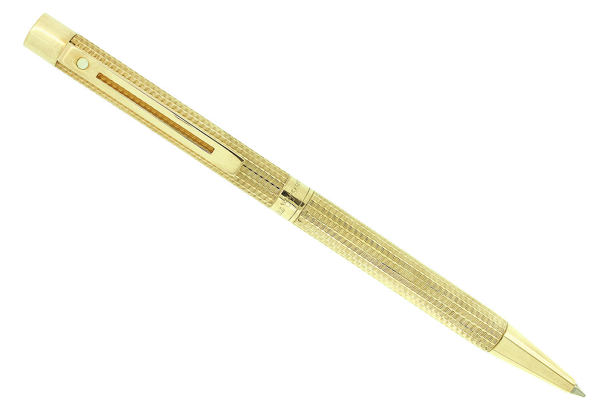 C1981 SHEAFFER TARGA 18K SOLID GOLD MASTERPIECE VANNERIE PATTERN BALLP