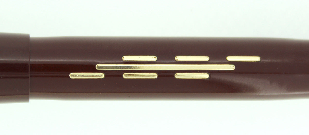 CIRCA 1937 CHILTON MAROON WING-FLOW FOUNTAIN PEN RESTORED INLAY GOLD D