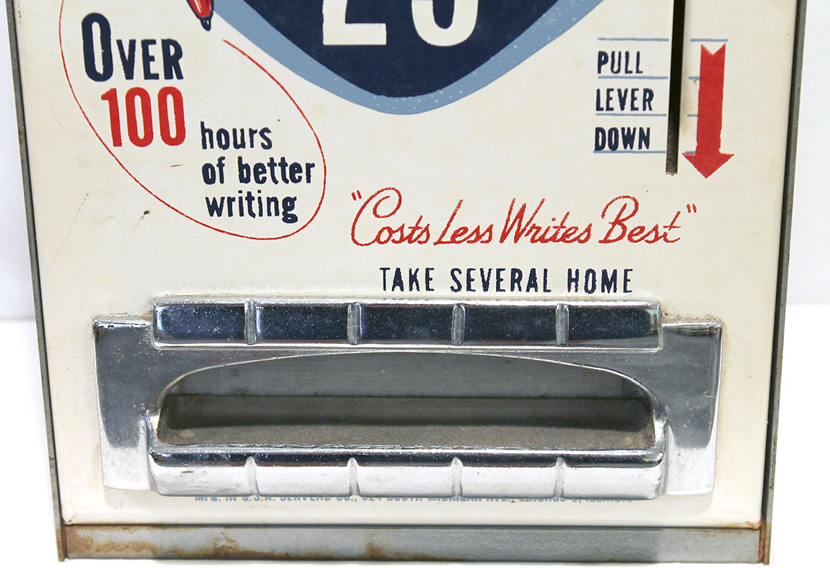 CIRCA 1950s COIN OPERATED BALLPOINT PEN VENDING MACHINE GREAT GRAPHICS ...