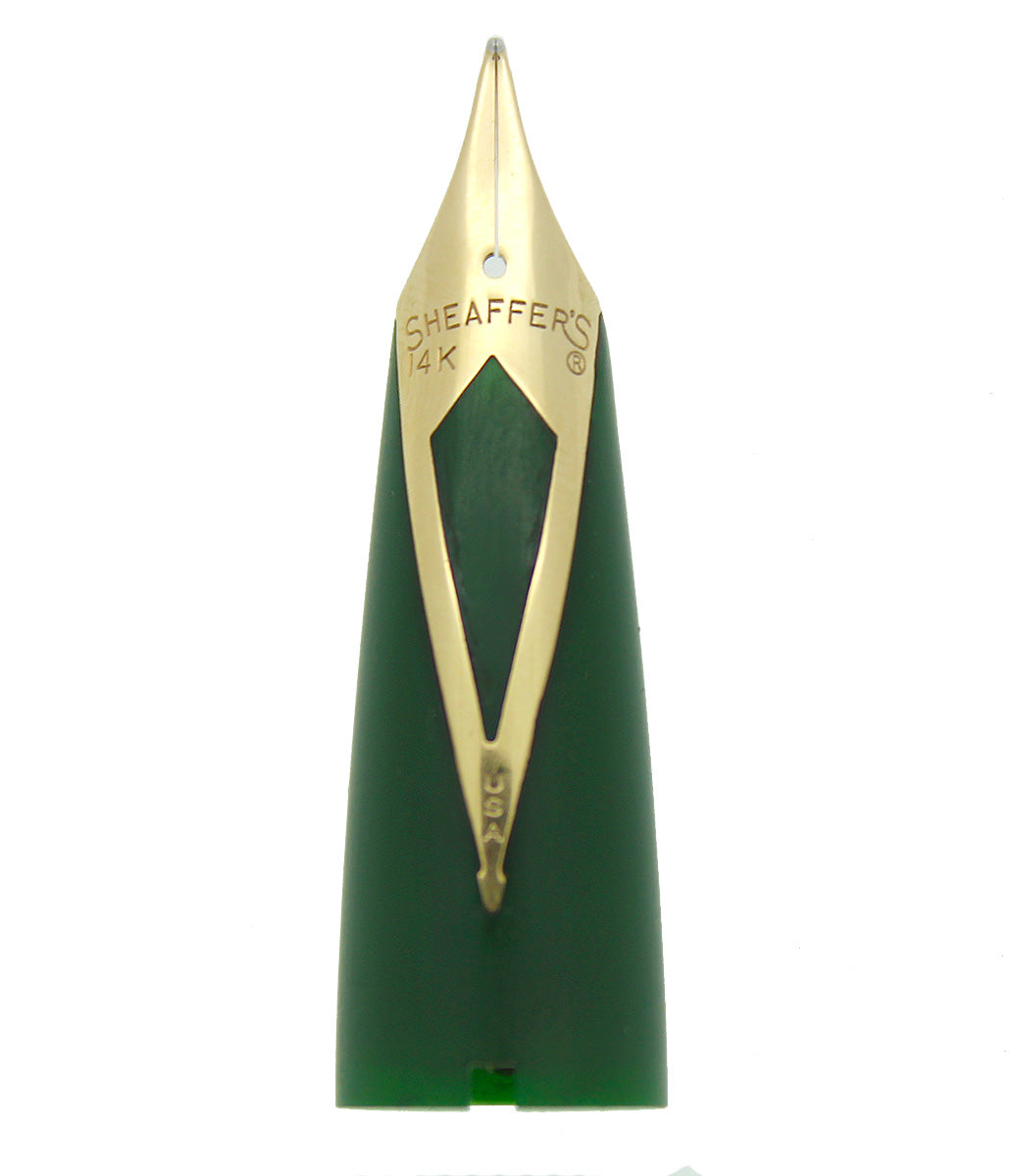 CIRCA 1959 SHEAFFER GREEN PFM III IV or V FOUNTAIN PEN 14K INLAY .80mm