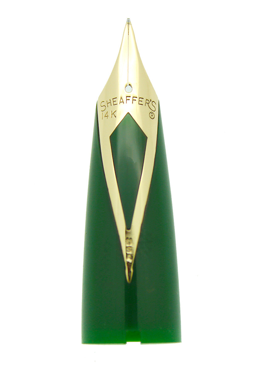 CIRCA 1959 SHEAFFER GREEN PFM III IV or V FOUNTAIN PEN 14K INLAY .65mm