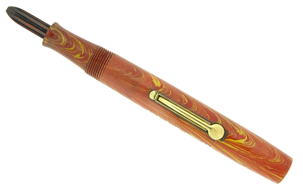 1920s WATERMAN 52V ROSE RIPPLE HARD RUBBER FOUNTAIN PEN BARREL SECTION