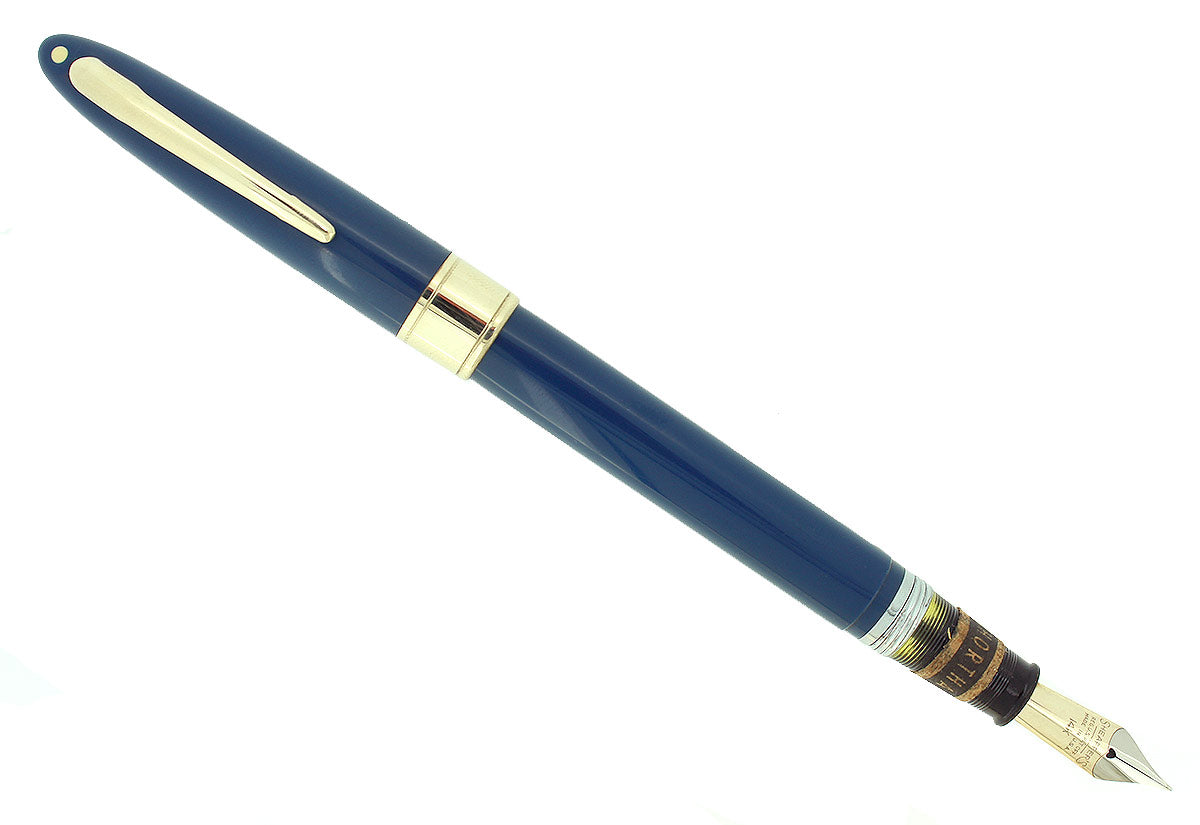 C1951 SHEAFFER TOUCHDOWN GREGG SHORTHAND NIB FOUNTAIN PEN PERSIAN BLUE
