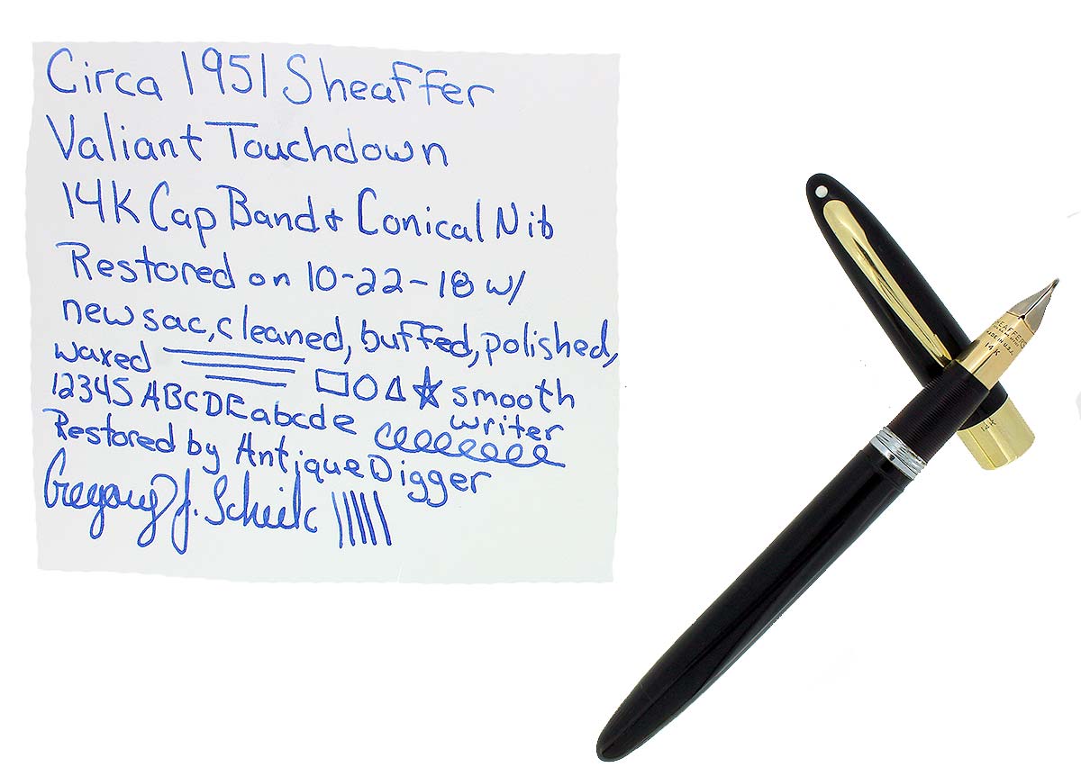 CIRCA 1951 SHEAFFER WHITE DOT VALIANT 14K CAP BAND & NIB FOUNTAIN PEN ...