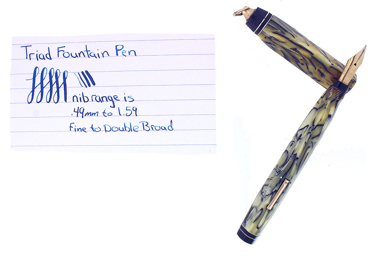 CIRCA 1930 TRIAD TRI-PEN MFG CO BLACK AND PEARL CELLULOID FOUNTAIN PEN ...