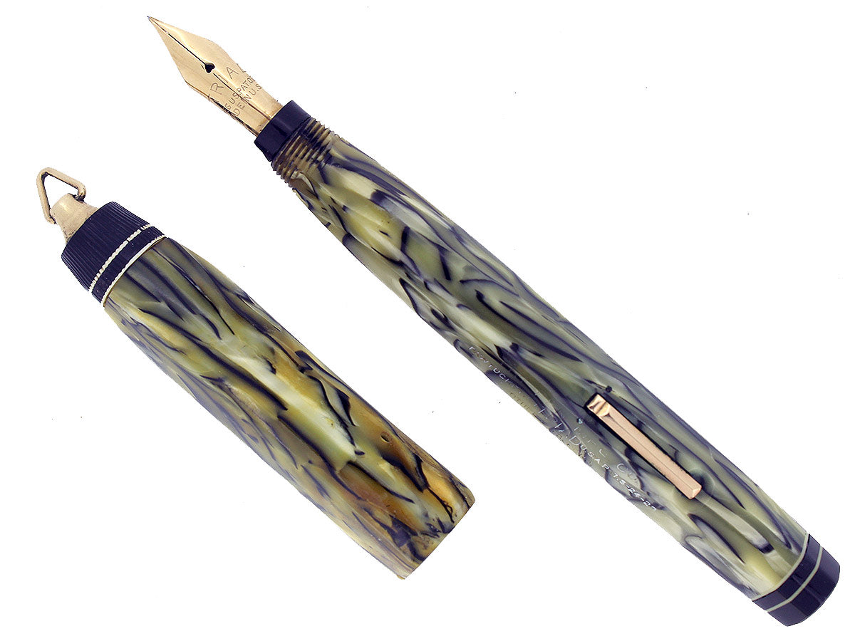 CIRCA 1930 TRIAD TRI-PEN MFG CO BLACK AND PEARL CELLULOID FOUNTAIN PEN ...