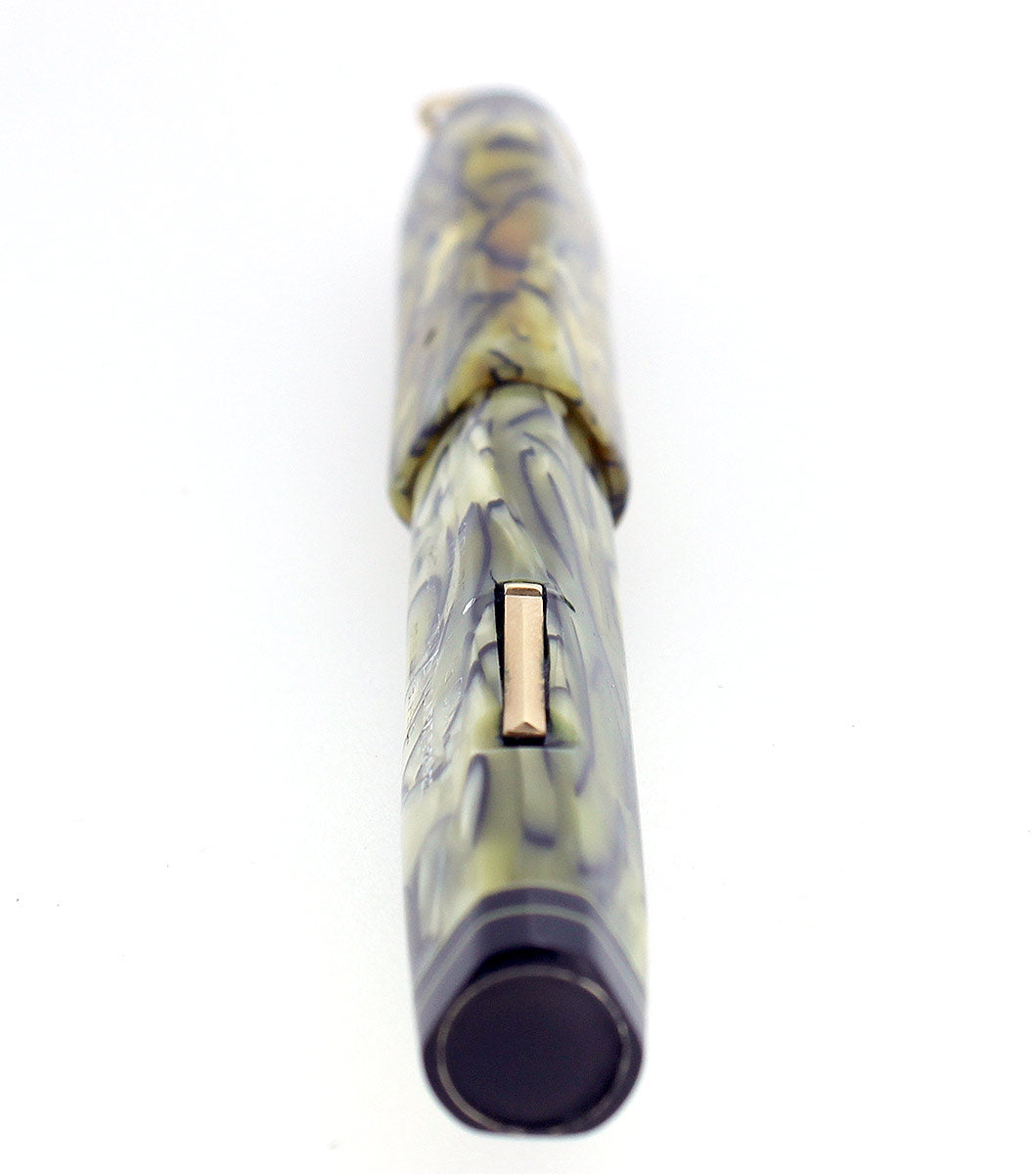 CIRCA 1930 TRIAD TRI-PEN MFG CO BLACK AND PEARL CELLULOID FOUNTAIN PEN ...