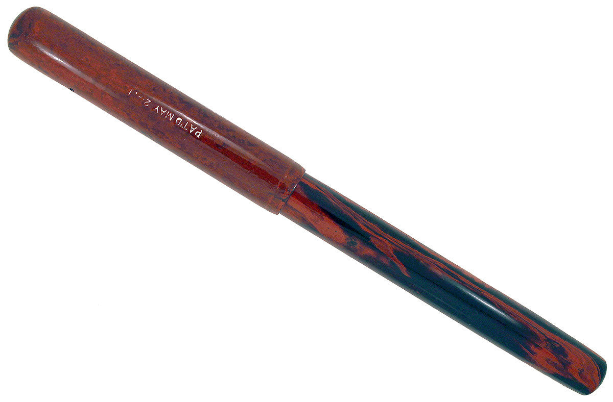 EARLY 1900 WATERMAN 12 RED MOTTLED EYEDROPPER FOUNTAIN PEN WITH F to ...