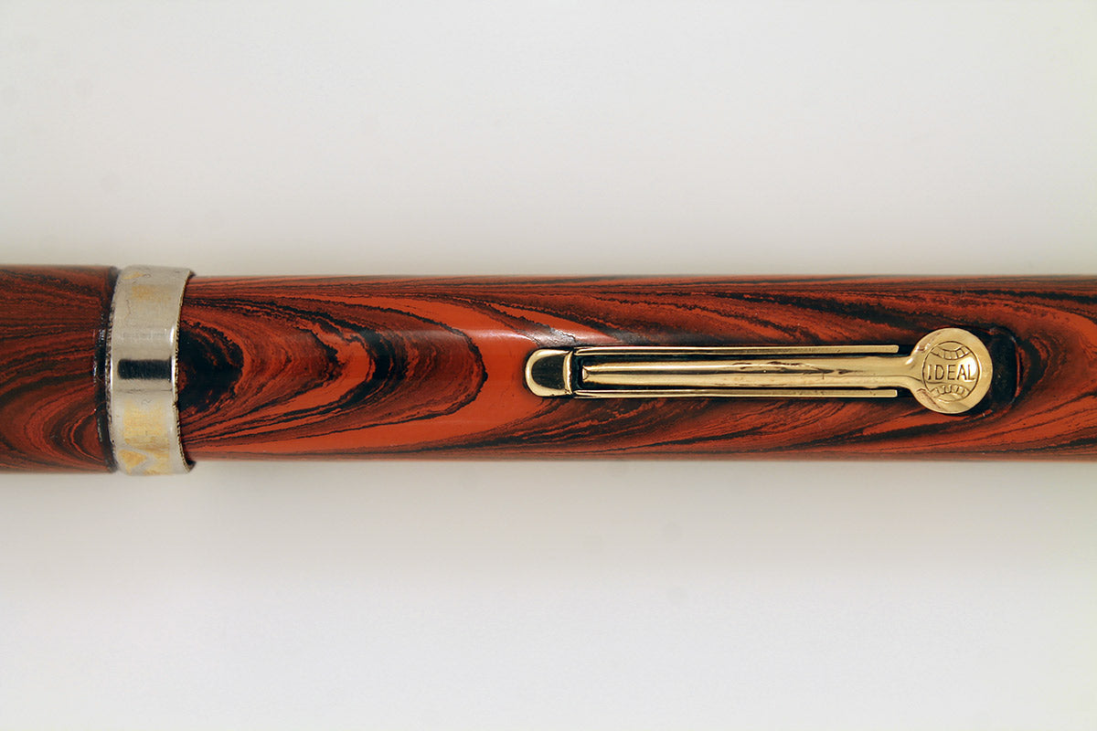 1920s WATERMAN 52 RED RIPPLE FOUNTAIN PEN WITH F to BBB FLEXIBLE NIB ...