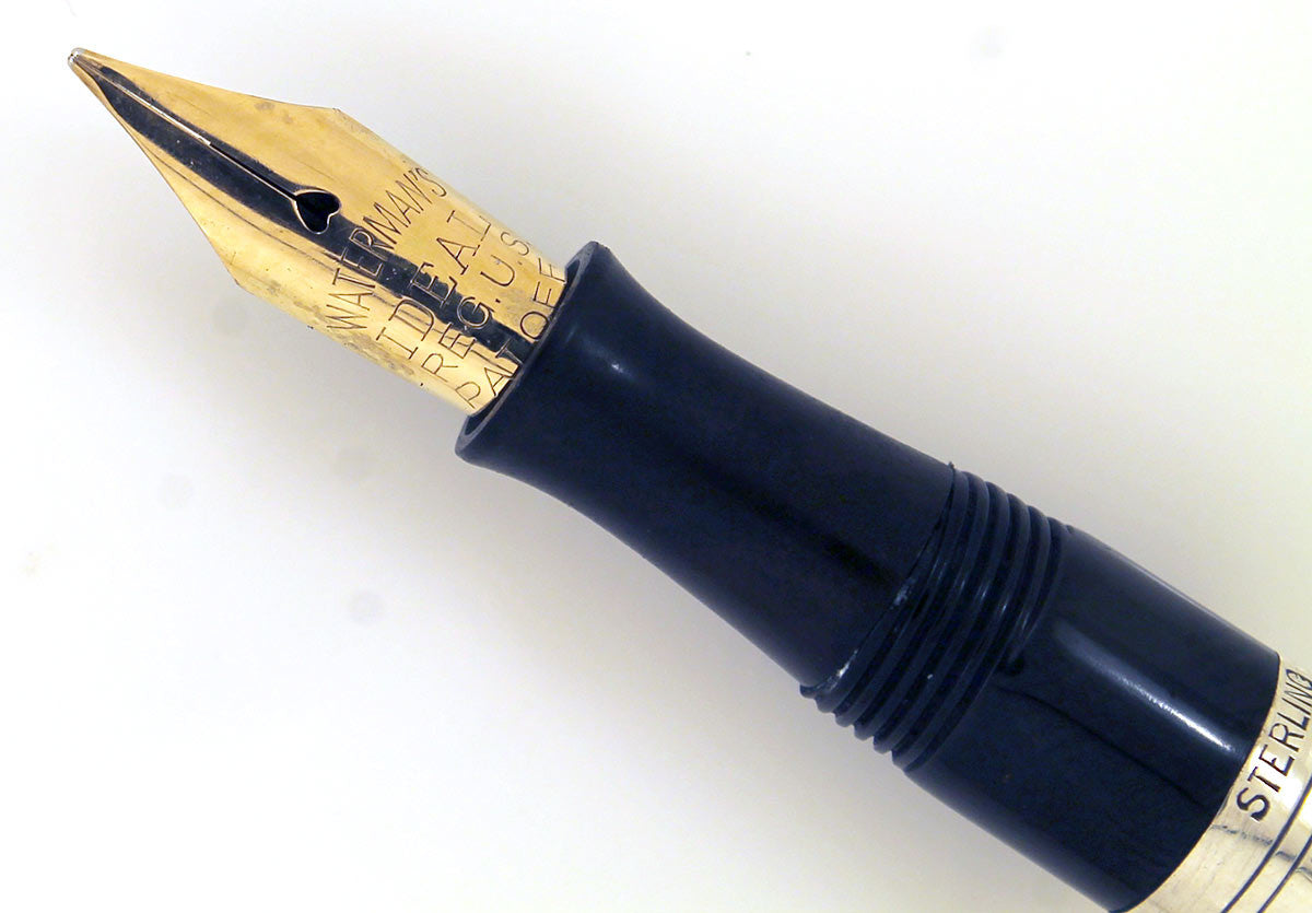 RESTORED 1920s STERLING SILVER WATERMAN 452 1/2V FOUNTAIN PEN