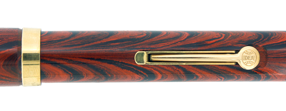 C1929 WATERMAN 52 RED RIPPLE FOUNTAIN PEN NEW OLD STOCK MINT STICKERED